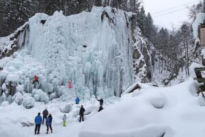 Quick Winter Attraction-ice Climbing In Mlaca Gorge In Mojstrana